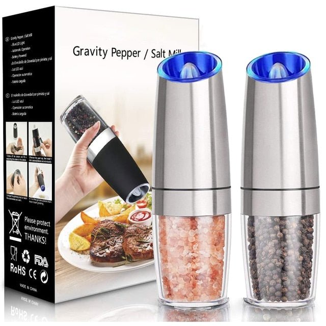 Stainless Steel Electric Motion Control Salt & Pepper Grinder Set ...